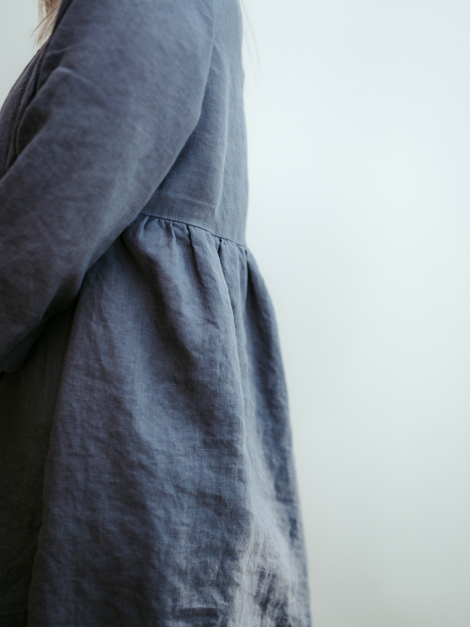 Linen Tunic Dress 'Lilah' with 3/4 Sleeves and Princess Seams - Linenbee