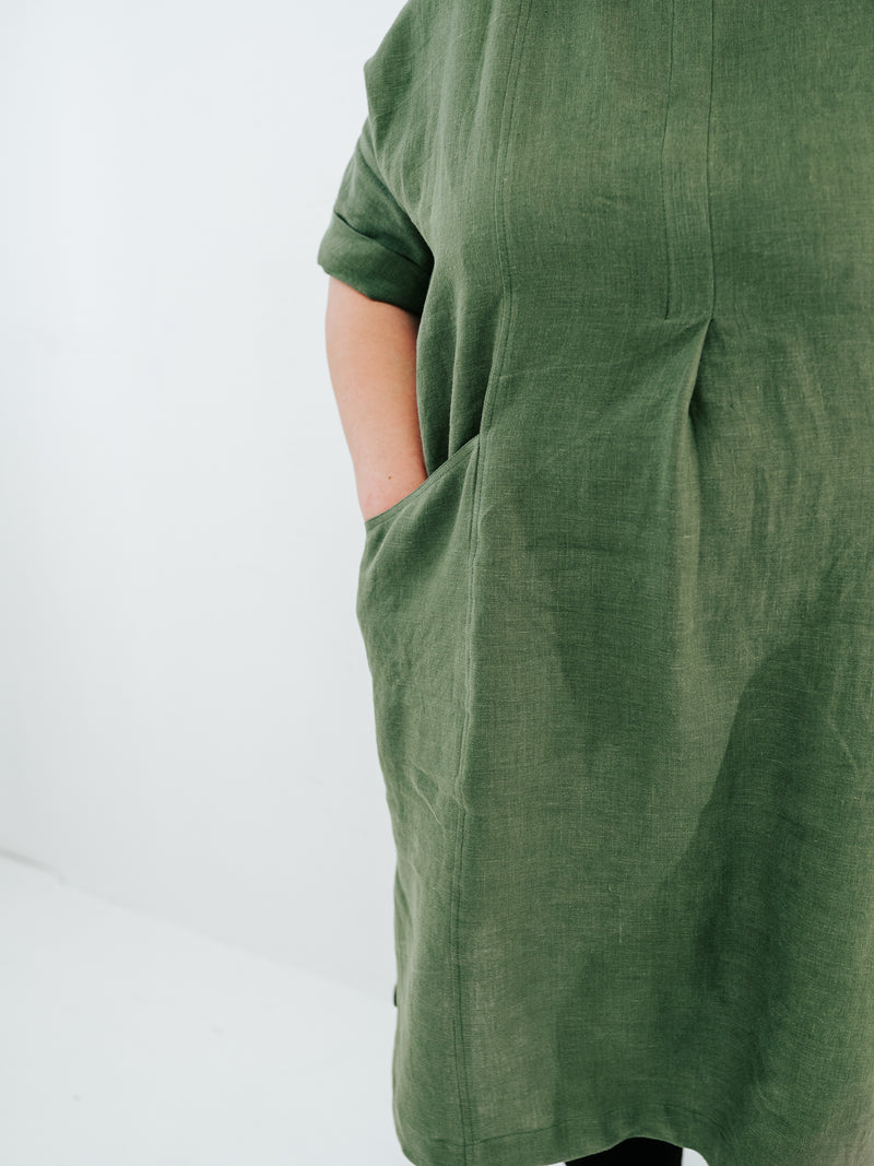 Plus size linen tunic dress 'Gemma', custom sized linen dresses - Linenbee