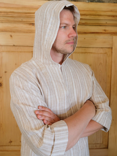 Men linen robe 'Scott', Mens tunic - Linenbee