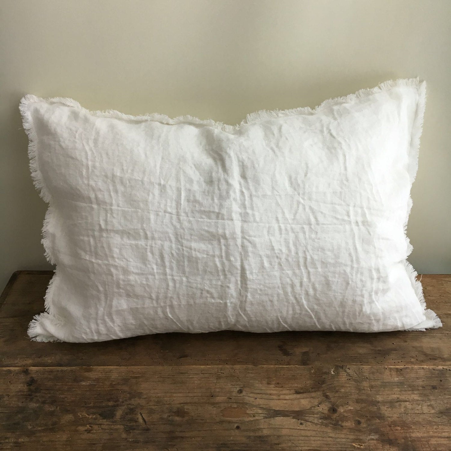 Set of Two Linen Pillowcases with Frayed Edges, Frayed Pillowcases ...