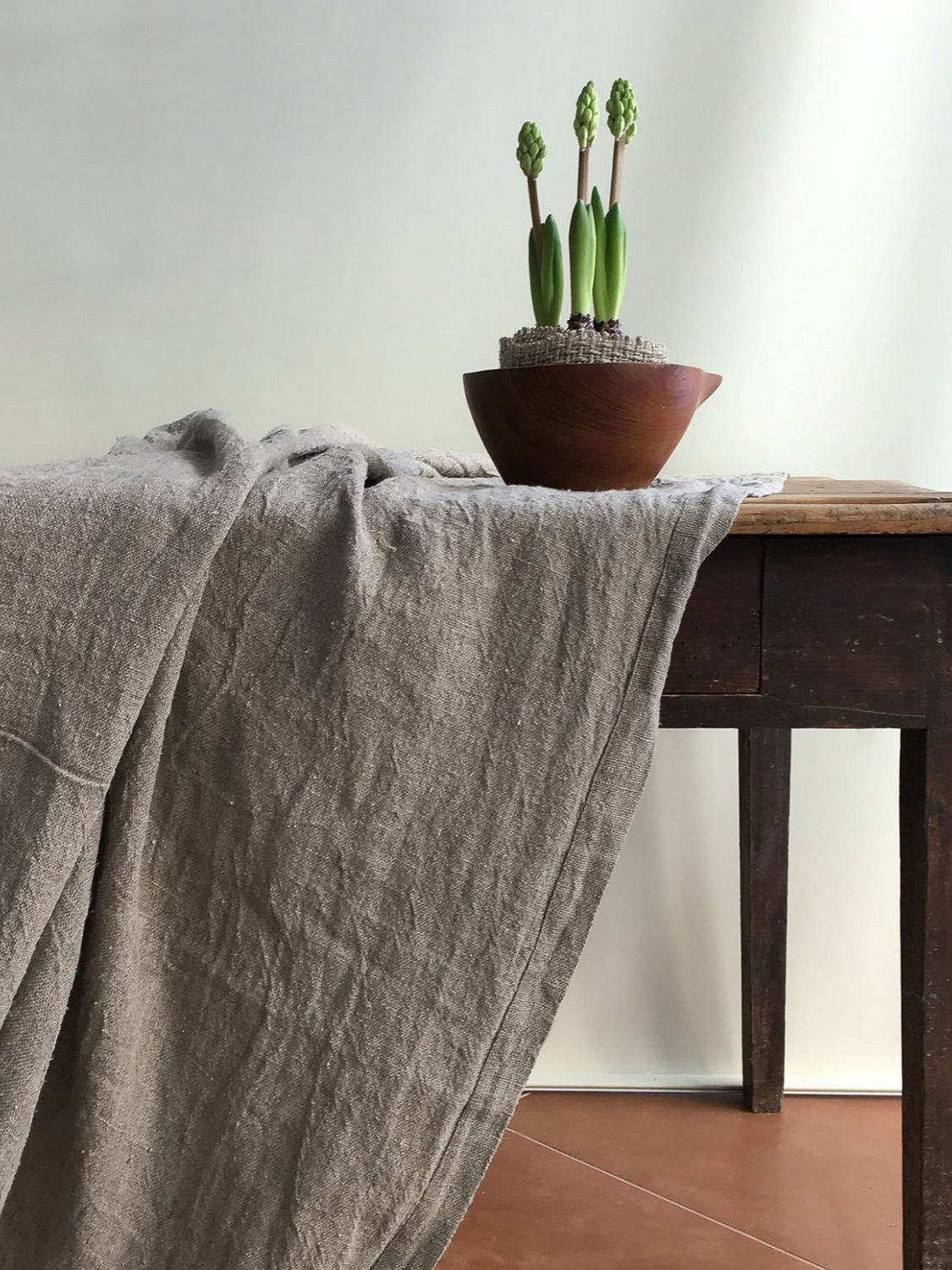 Rustic Linen Tablecloth, Thick large rectangle tablecloth - Linenbee